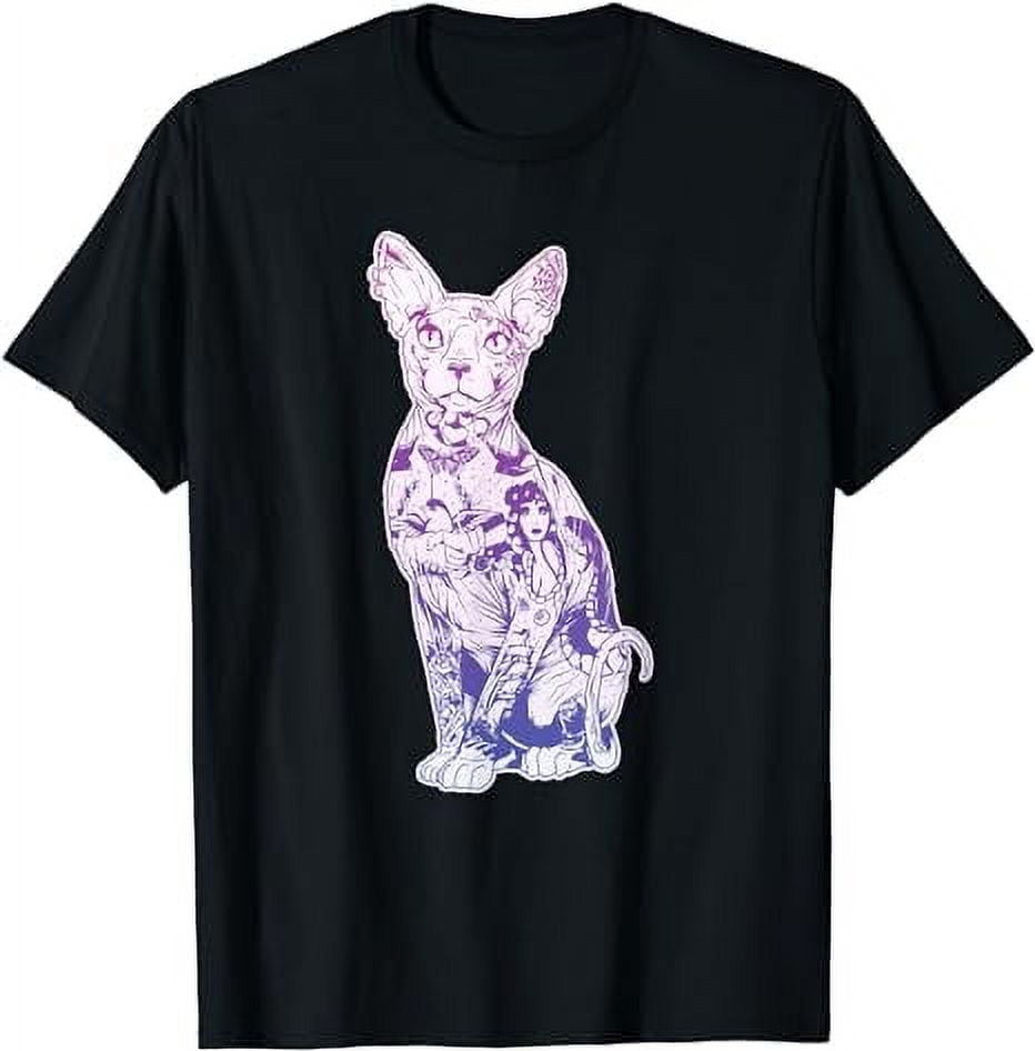 Goth Sphynx Cat Witch Feline Tattoo T-Shirt - Walmart.com