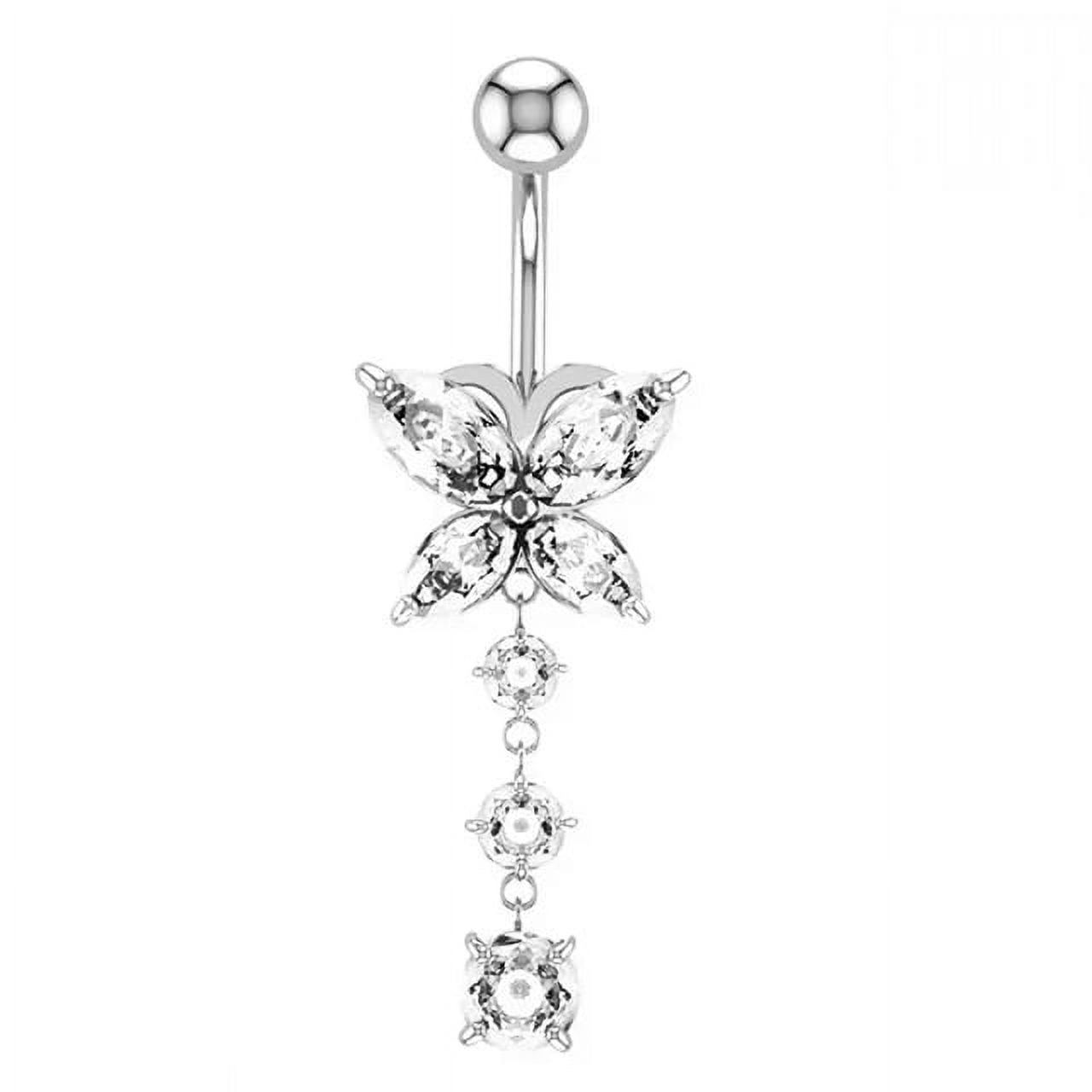 Goth Style Surgical Steel Heart Navel Belly Button Rings Devil Shape Red Cz Belly Piercing