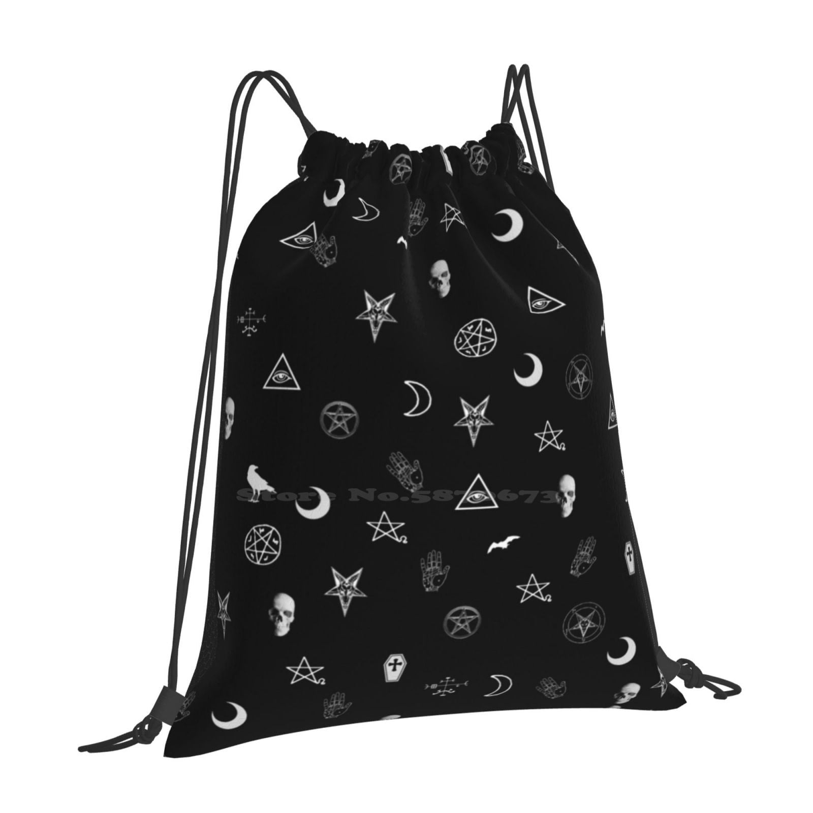 Goth Symbols Pattern Pattern Design Bag Student'S Backpack Gothic ...