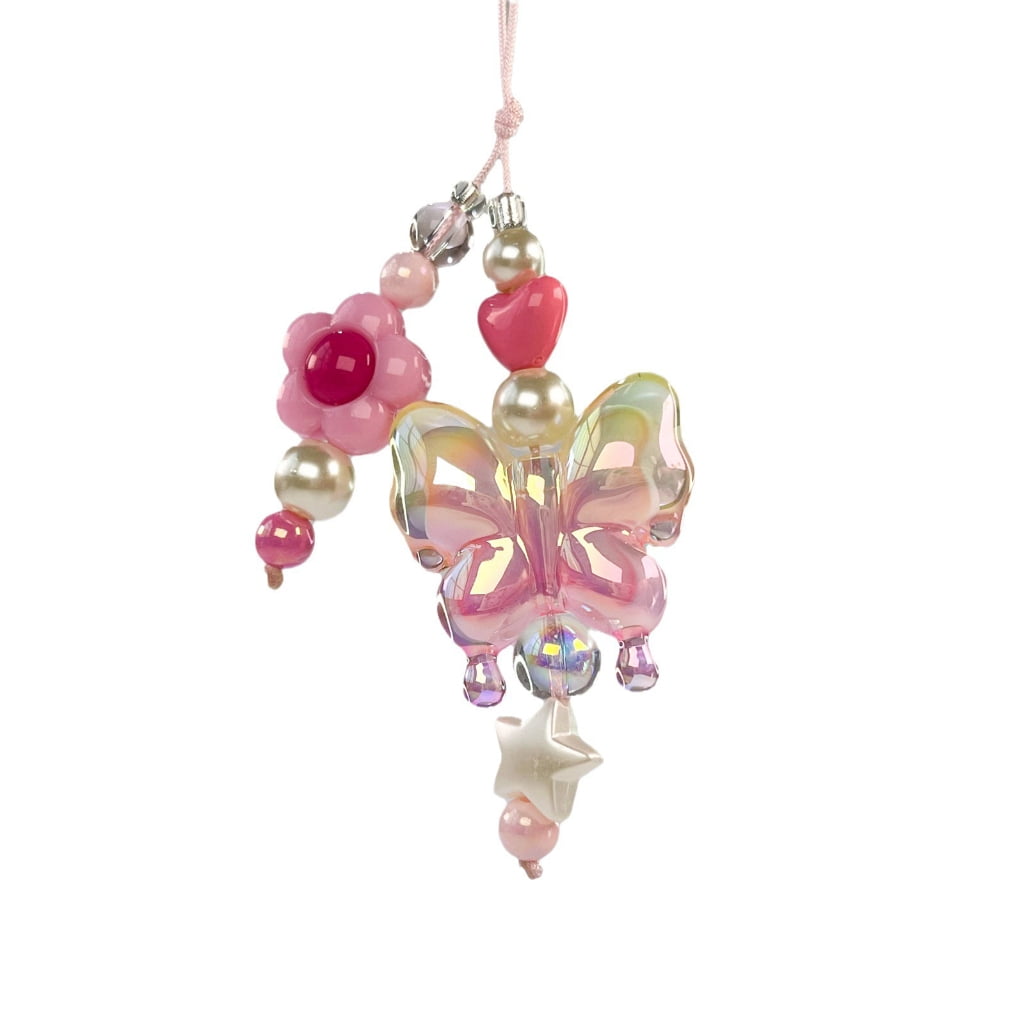 Goth Y2K Phone Charm Pendant Keychain Sweet Star Flower Cellphone Chain ...