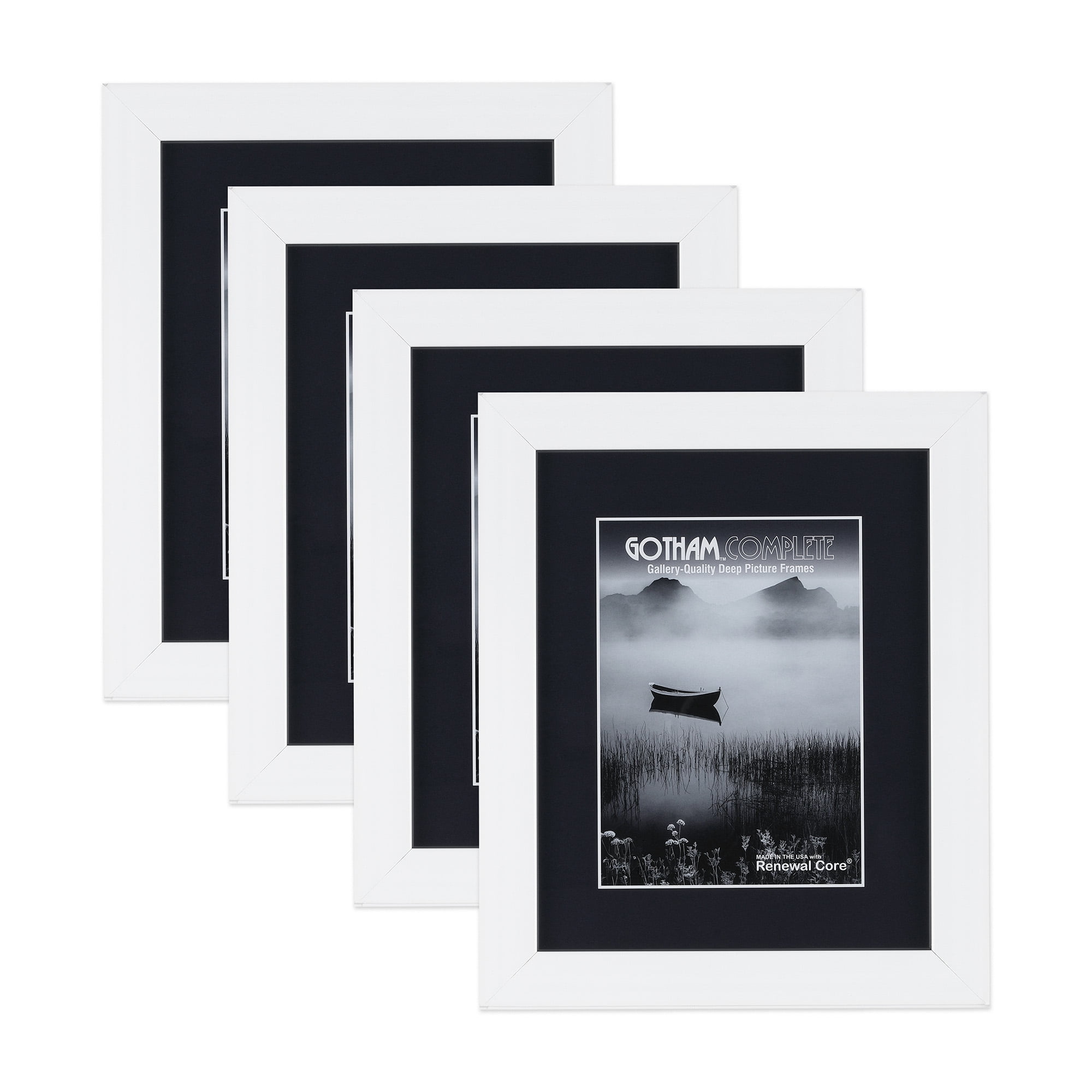 Gotham Deep Gallery Frames With Glass or Glazing & Backing - 4 Pack of ...