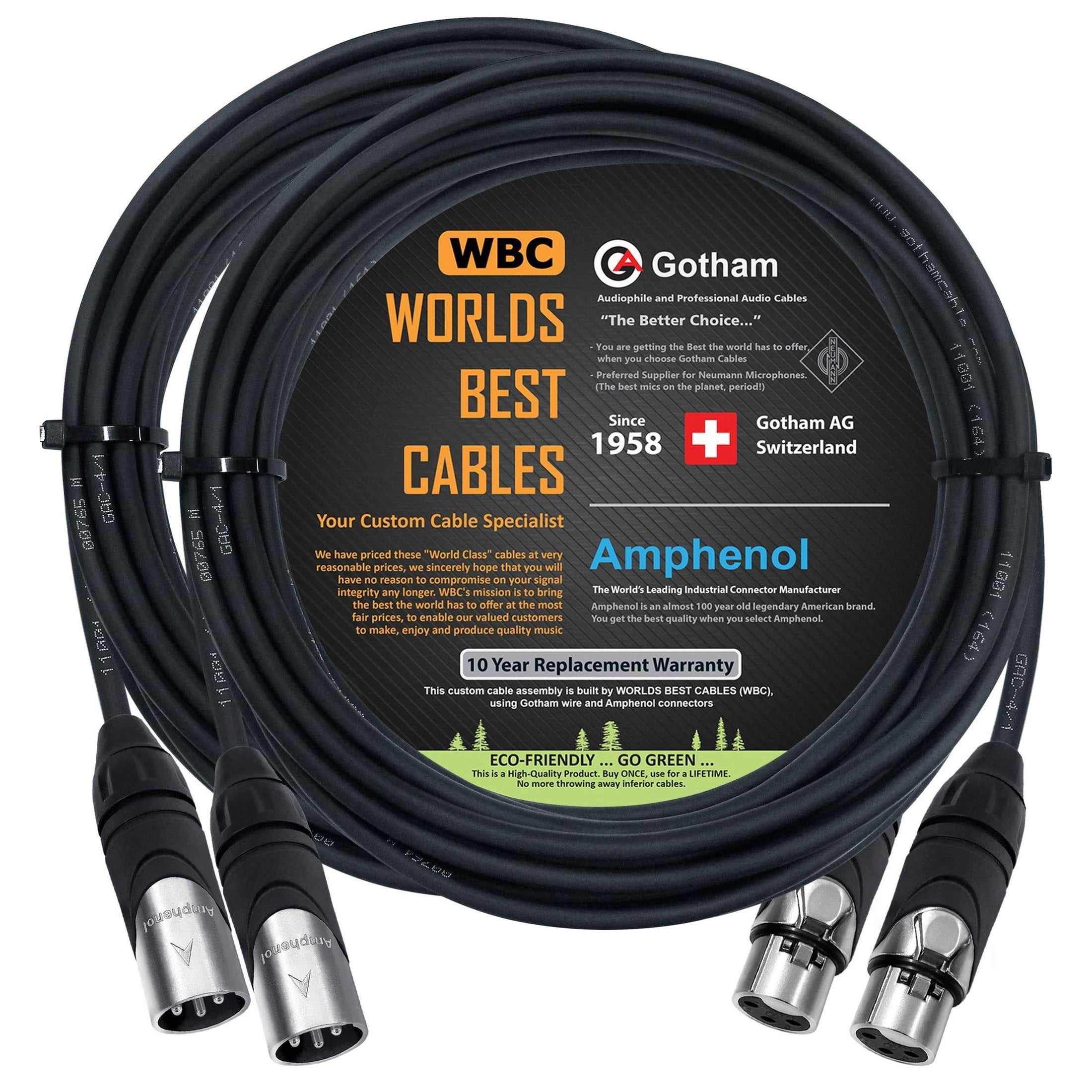 Gotham GAC-4/1 Dual Shielded Star Quad Microphone Cable 20 Foot XLR ...