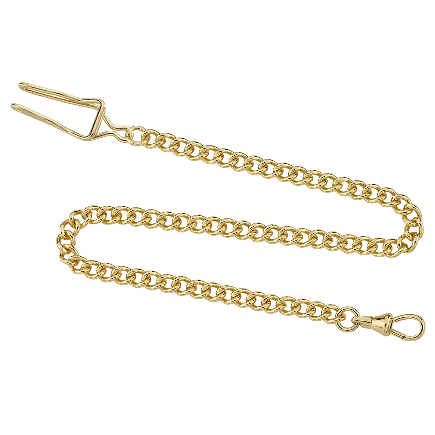 Gotham Stainless Steel Gold-Plated 14 Inch Pocket Watch Chain with Belt ...