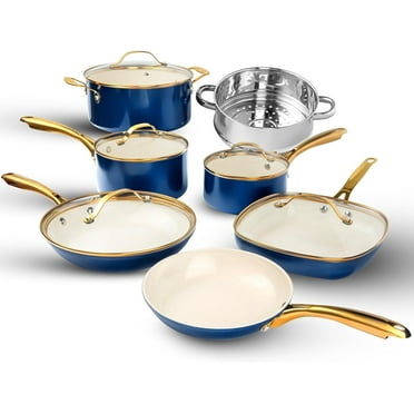13-Piece Nonstick Cookware Set | Maifan Stoneware Pots & Pans | Soup ...