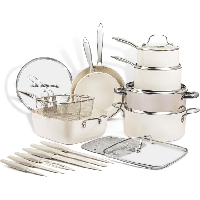 Gotham Steel 20 Pc Pots and Pans Set Nonstick Cookware Set, Kitchen ...