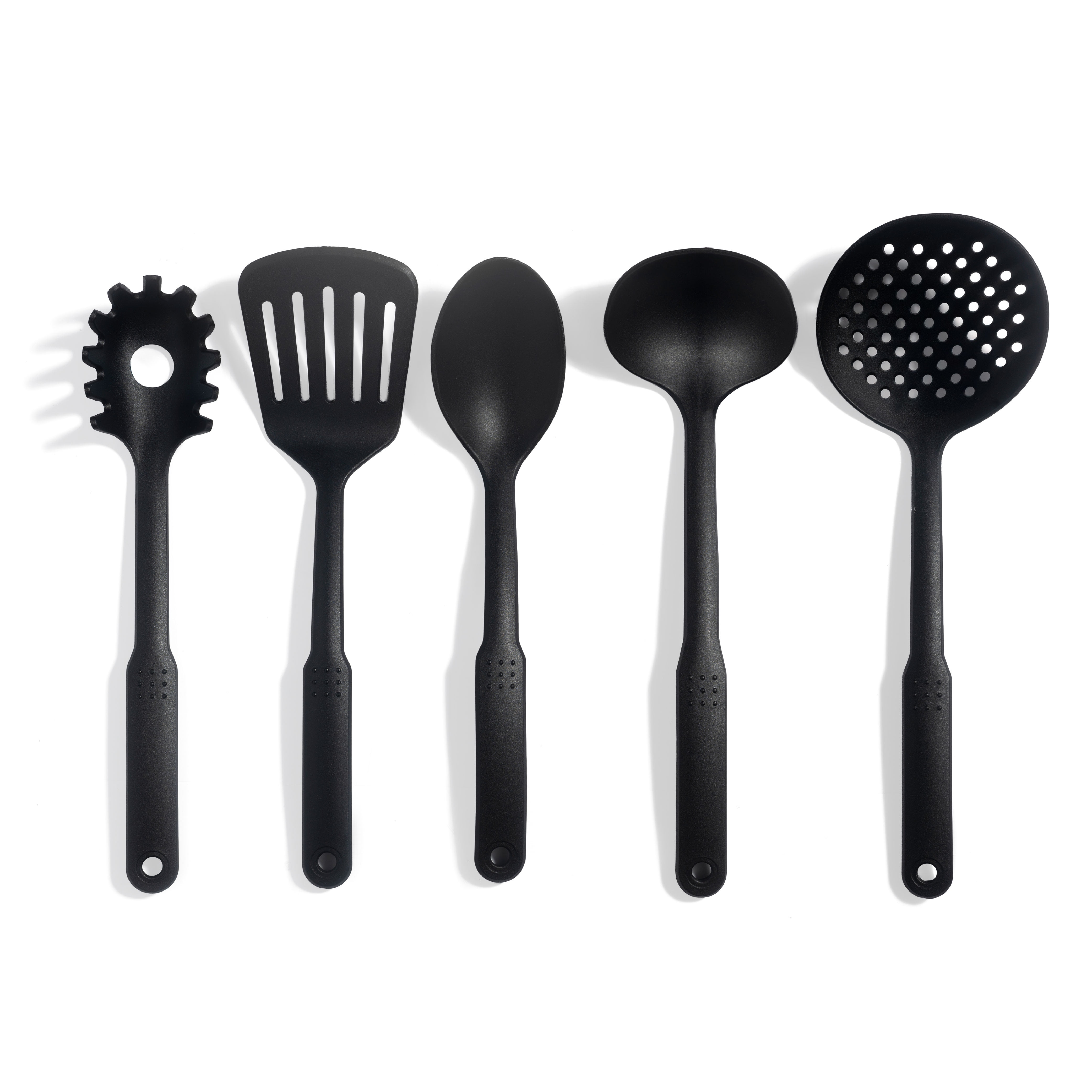 Gotham Steel 5 Pc Utensil Set, Durable Spatula Set, Serving Spoon Set ...
