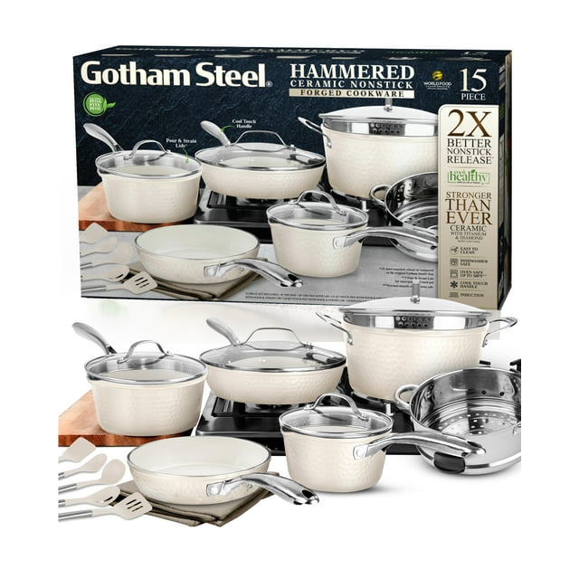 Free Shipping! Gotham Steel Hammered Pots and Pans Set Non Stick ...