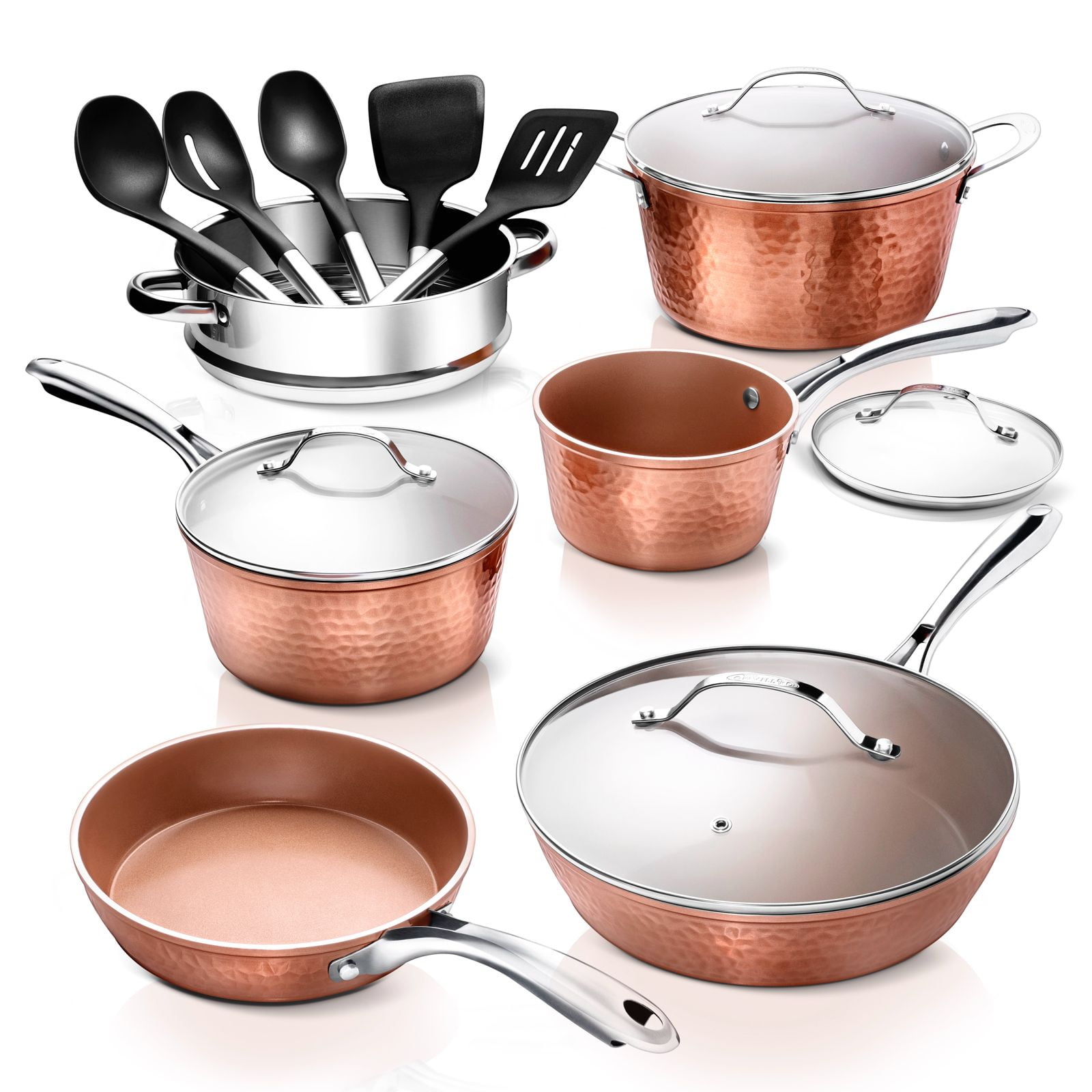 Gotham Steel Nonstick Pots and Pans 15 Piece Set Ceramic Cookware ...