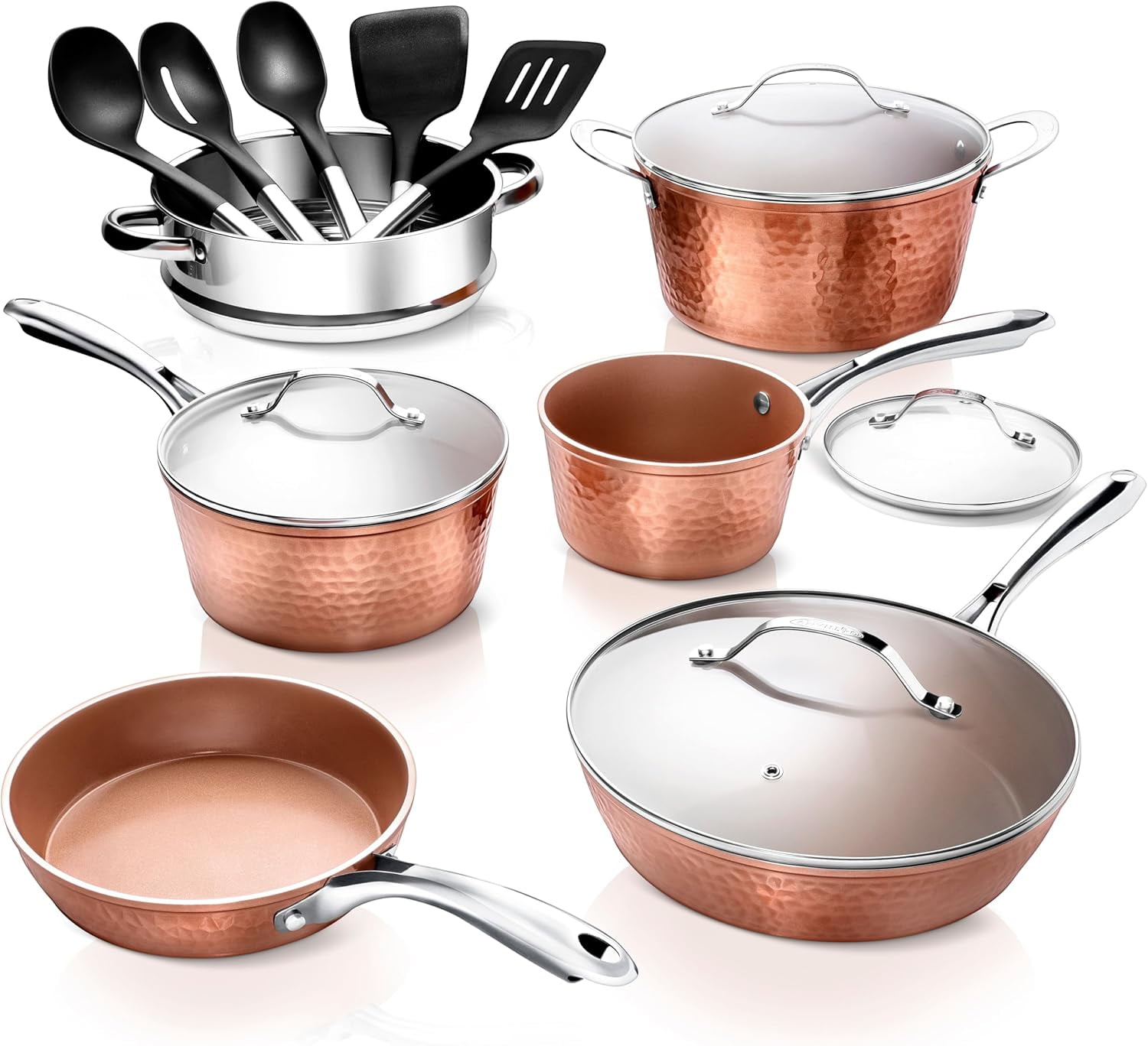 Gotham Steel Nonstick Pots and Pans 15 Piece Set Ceramic Cookware ...