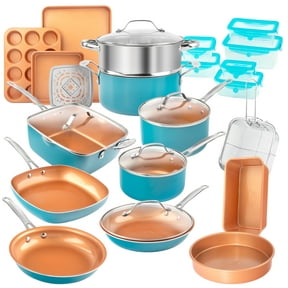 Beautiful 12pc Ceramic Non-Stick Cookware Set, Thyme Green by Drew ...