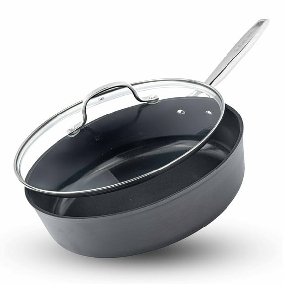 Gotham Steel PRO 4 Qt Saute Pan with Lid, Hard Anodized Ceramic ...