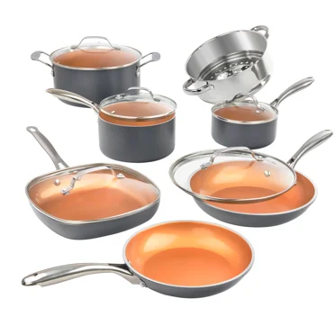 Beautiful 12pc Ceramic Non-Stick Cookware Set, Sage Green by Drew ...
