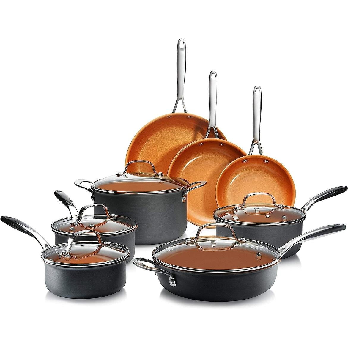 Gotham Steel Pro Nonstick Pots and Pans 13 Piece Set Ceramic Cookware ...