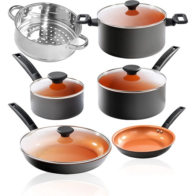Gotham Steel Pro Premier Nonstick 10 Pc Anodized Cookware Set - Walmart.com