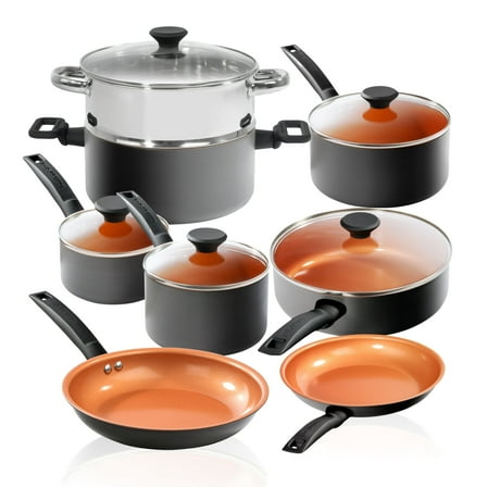GOTHAM STEEL Pro Hard Anodized Pots and Pans 14 Piece Premium Cookware ...