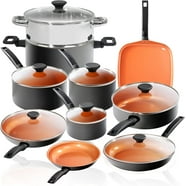 SereneLife 11 Piece Pots and Pans Non Stick Kitchenware Cookware Set ...