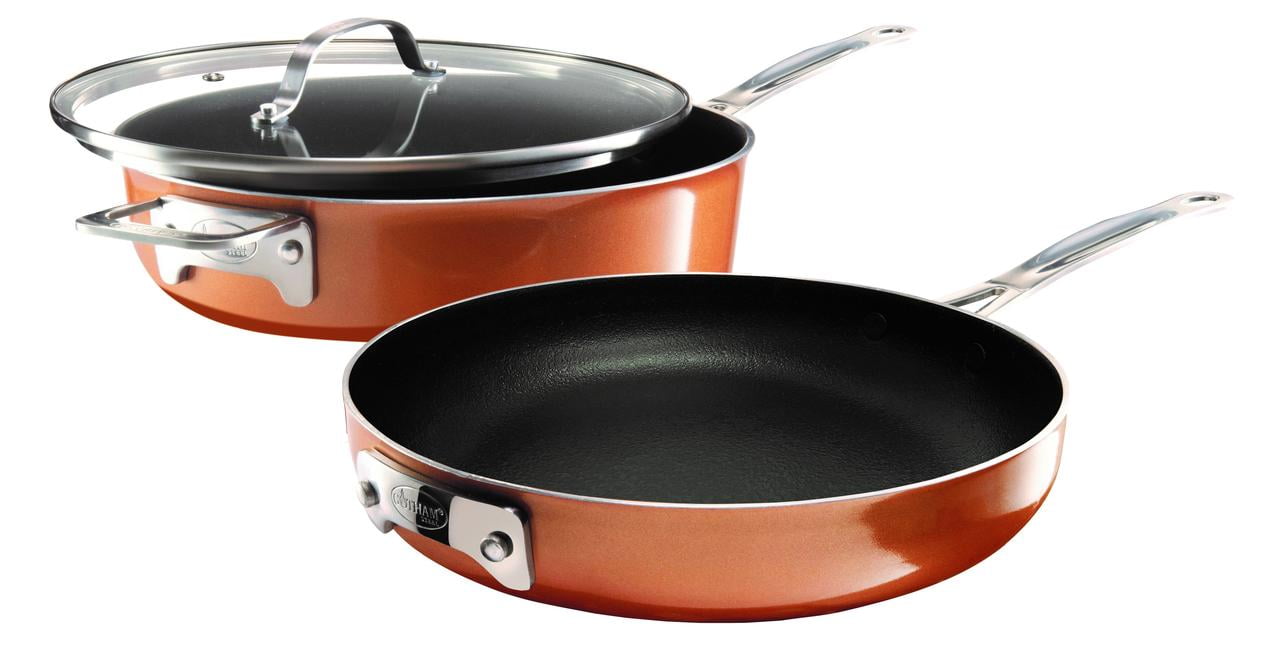 Gotham Steel Stackable Non-stick 3 Piece Copper Cast Stackable Pots ...