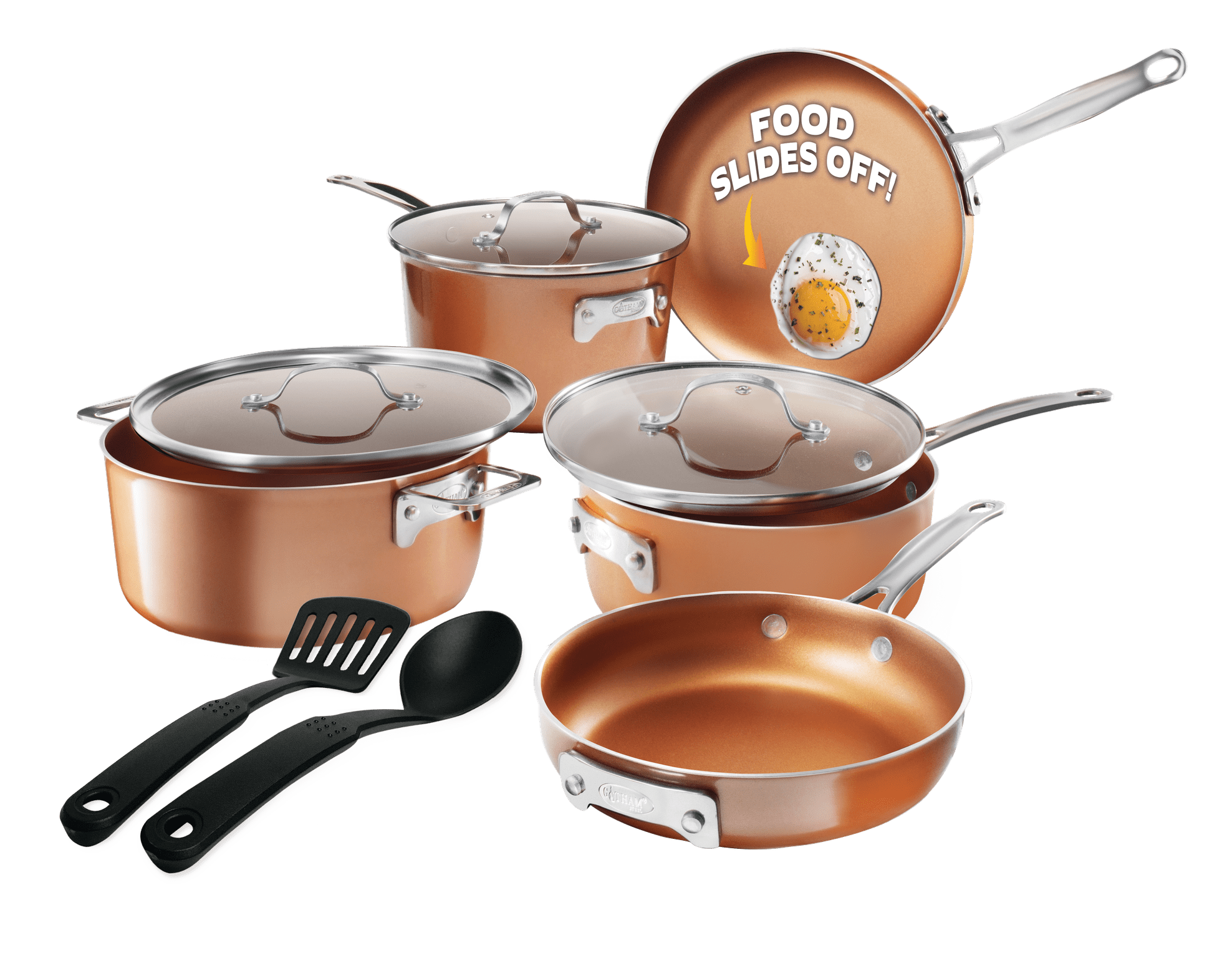 Gotham Steel Stackable Pots and Pans Stackmaster 10 Piece Cookware Set ...