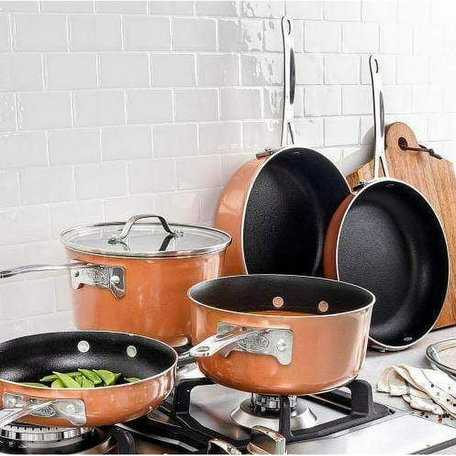 Gotham Steel Stackmaster 10 Piece Stackable Pan Non-Stick Cookware Set ...