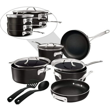 Gotham Steel 10Pcs Stackmaster Nonstick Cookware Set, Stackable Pots ...