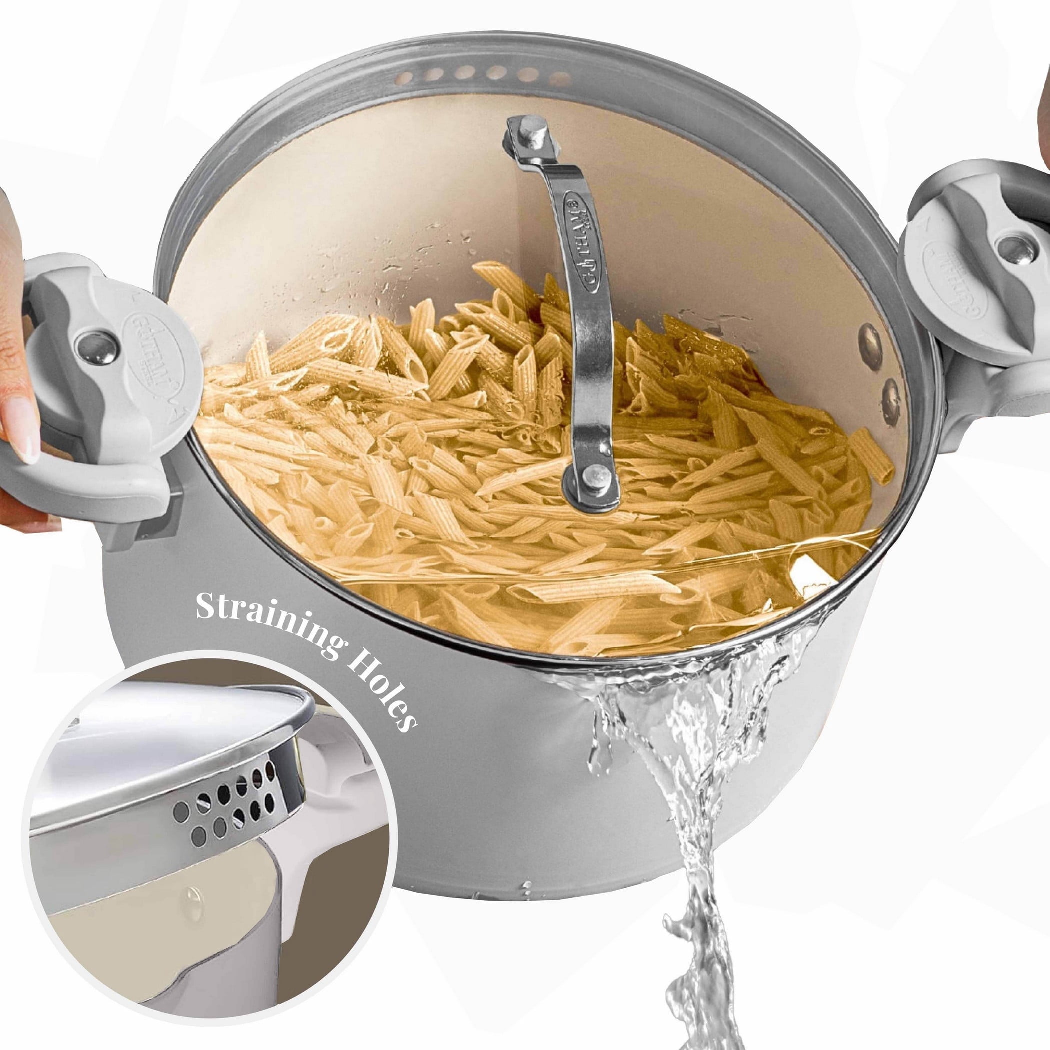 Gotham Steel Stock Pot 5 Quart Large Cooking Pasta Pot Nonstick Big ...