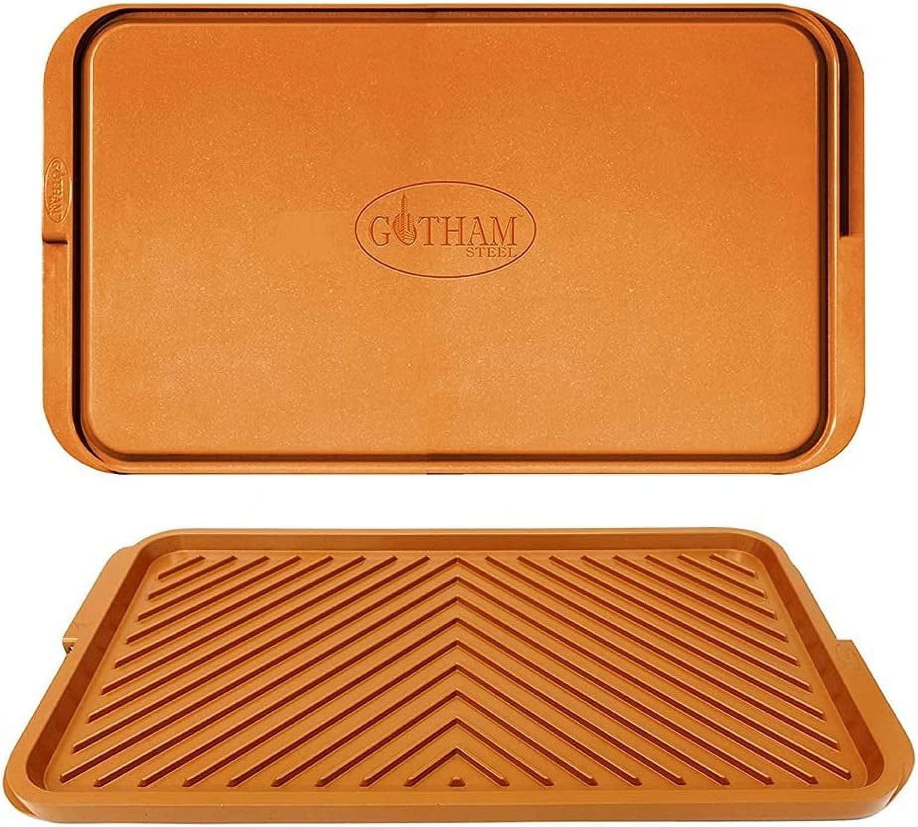 Gotham Steel XL Grill Griddle Pan 22" Reversible Nonstick Ceramic Flat ...