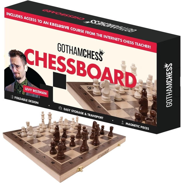 GothamChess Magnetic Wooden Chess Board for Office Breakroom - Walmart ...
