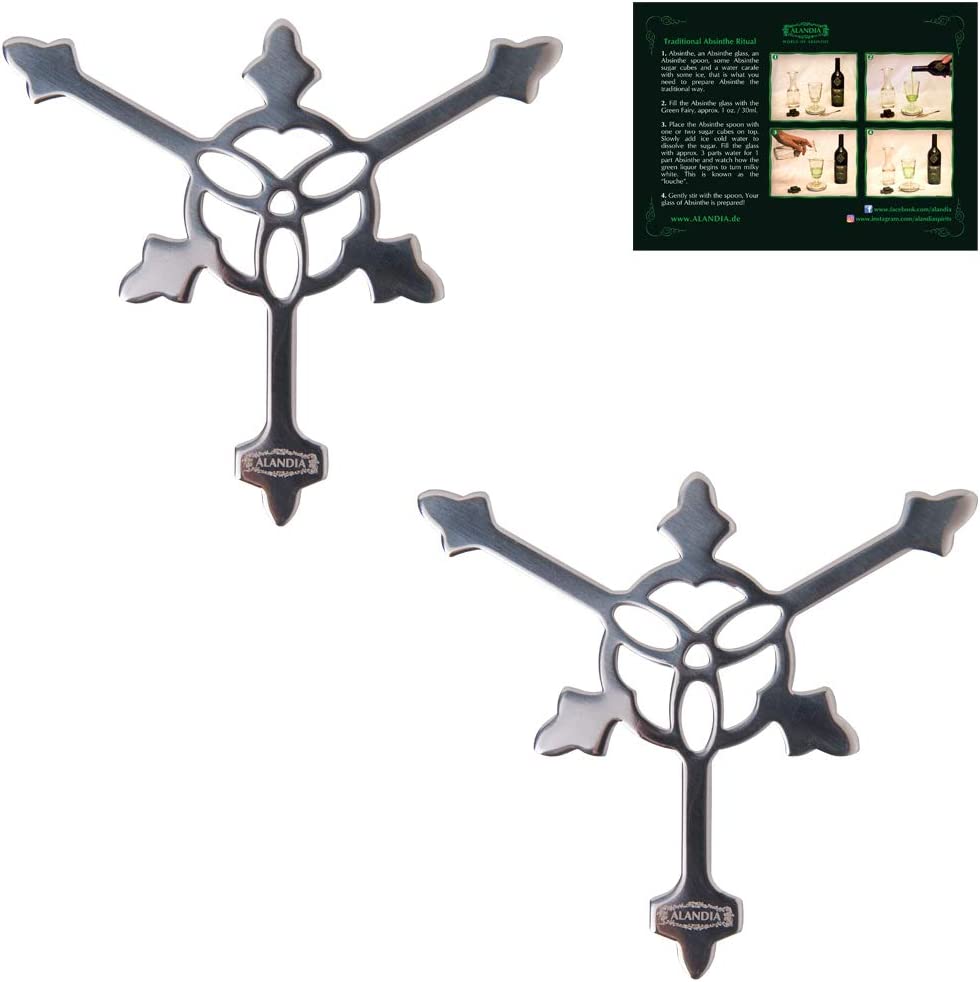 Gothic Absinthe Spoons Set | 2x Stainless Steel Absinthe Spoon | 1x ...