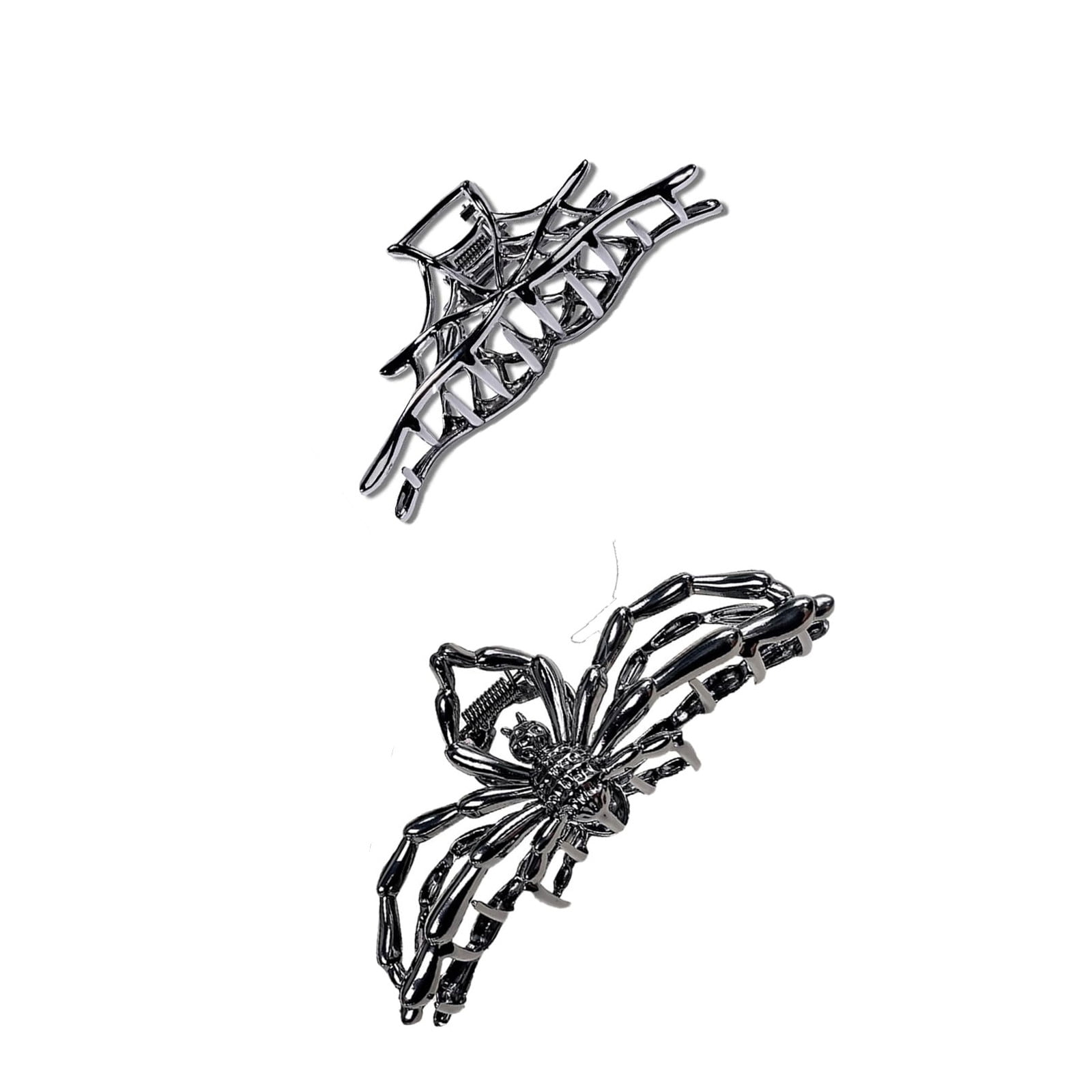 Gothic Accessories,Black Spider Web Skeleton,Hair Clips for Women,Hand ...