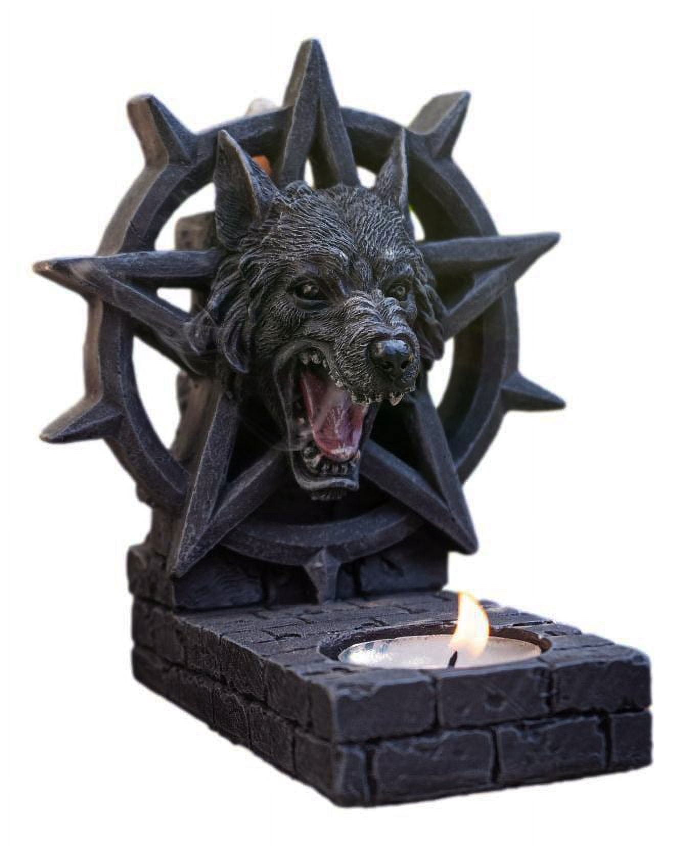 Gothic Alpha Wolf Pentagram Wheel Candle And Backflow Incense Cone ...