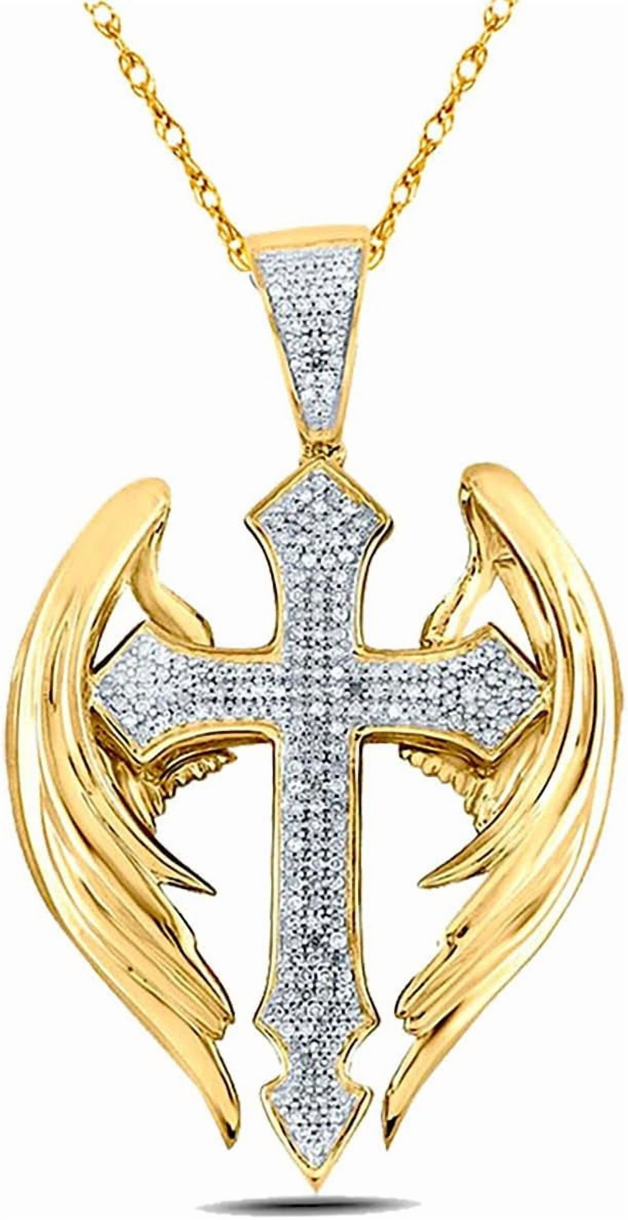 Gothic Angel Wing Necklace Vintage Cross Wing Pendant Necklace Gold ...