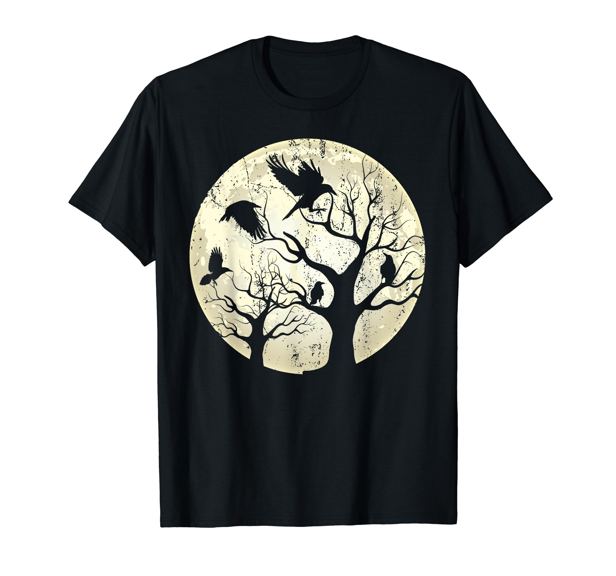 Gothic Animal Forest Bird Raven Creepy Night Moonlight Crow T-Shirt ...