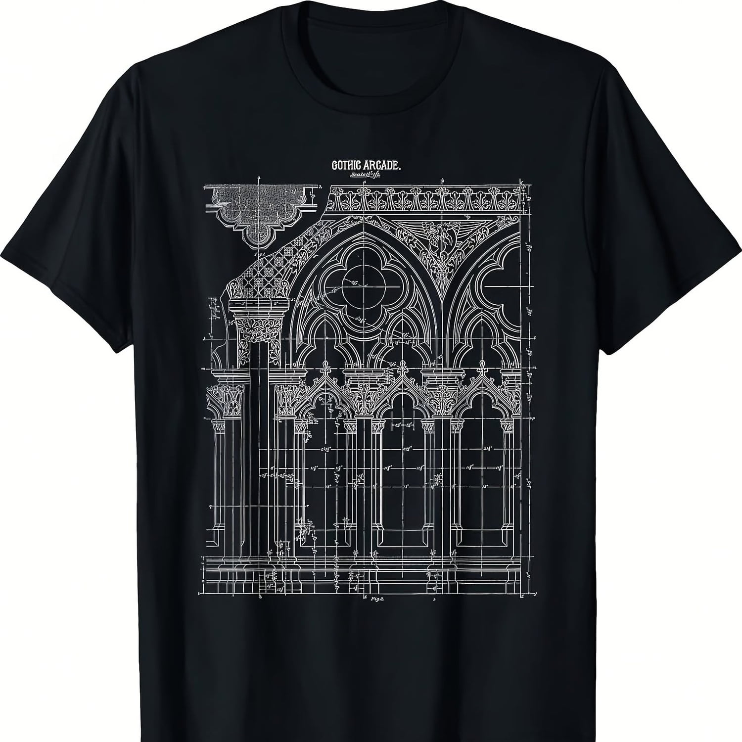 Gothic Architecture Schematics - thedral Windows T-S1Hirt - Walmart.com