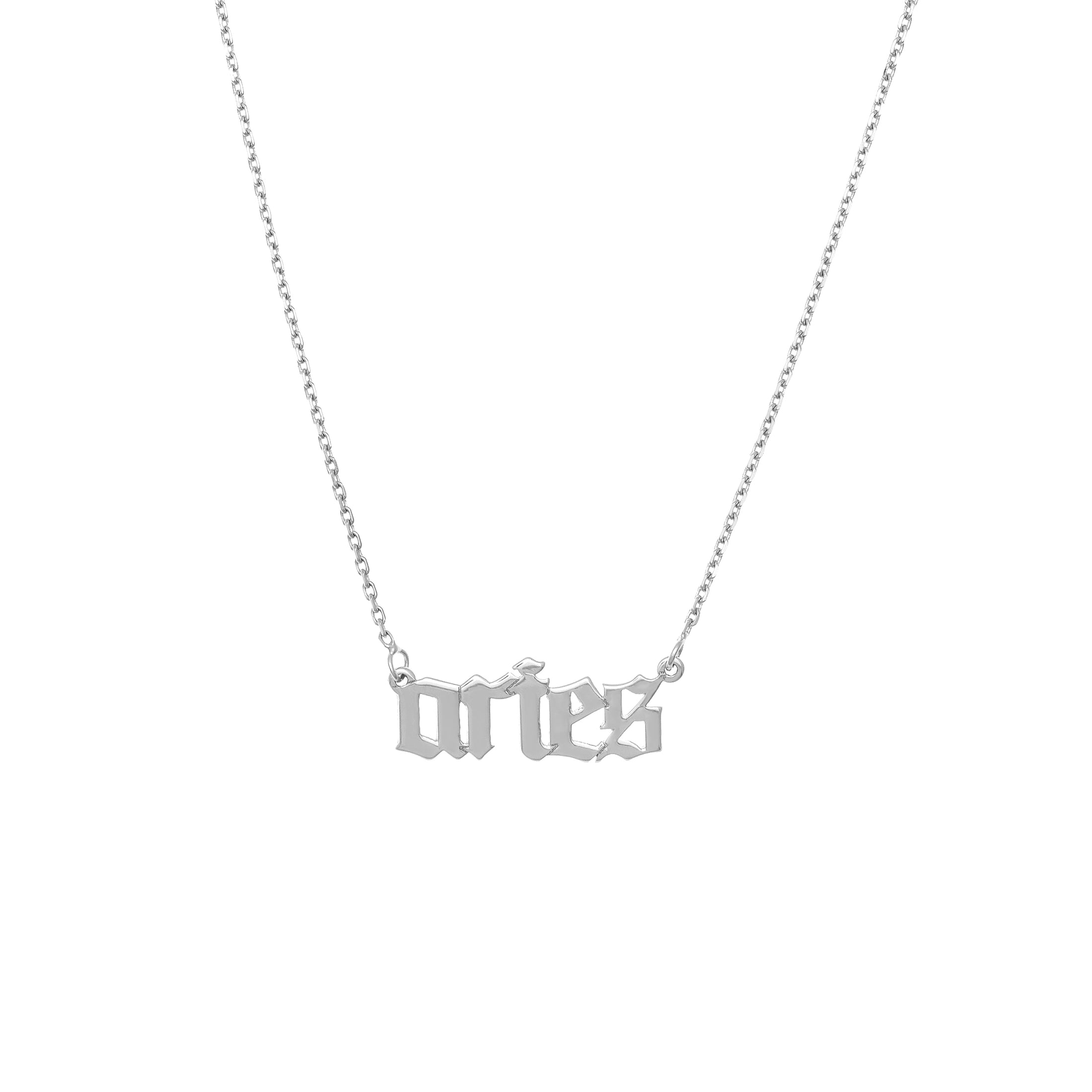 Gothic Aries Nameplate Necklace - Walmart.com