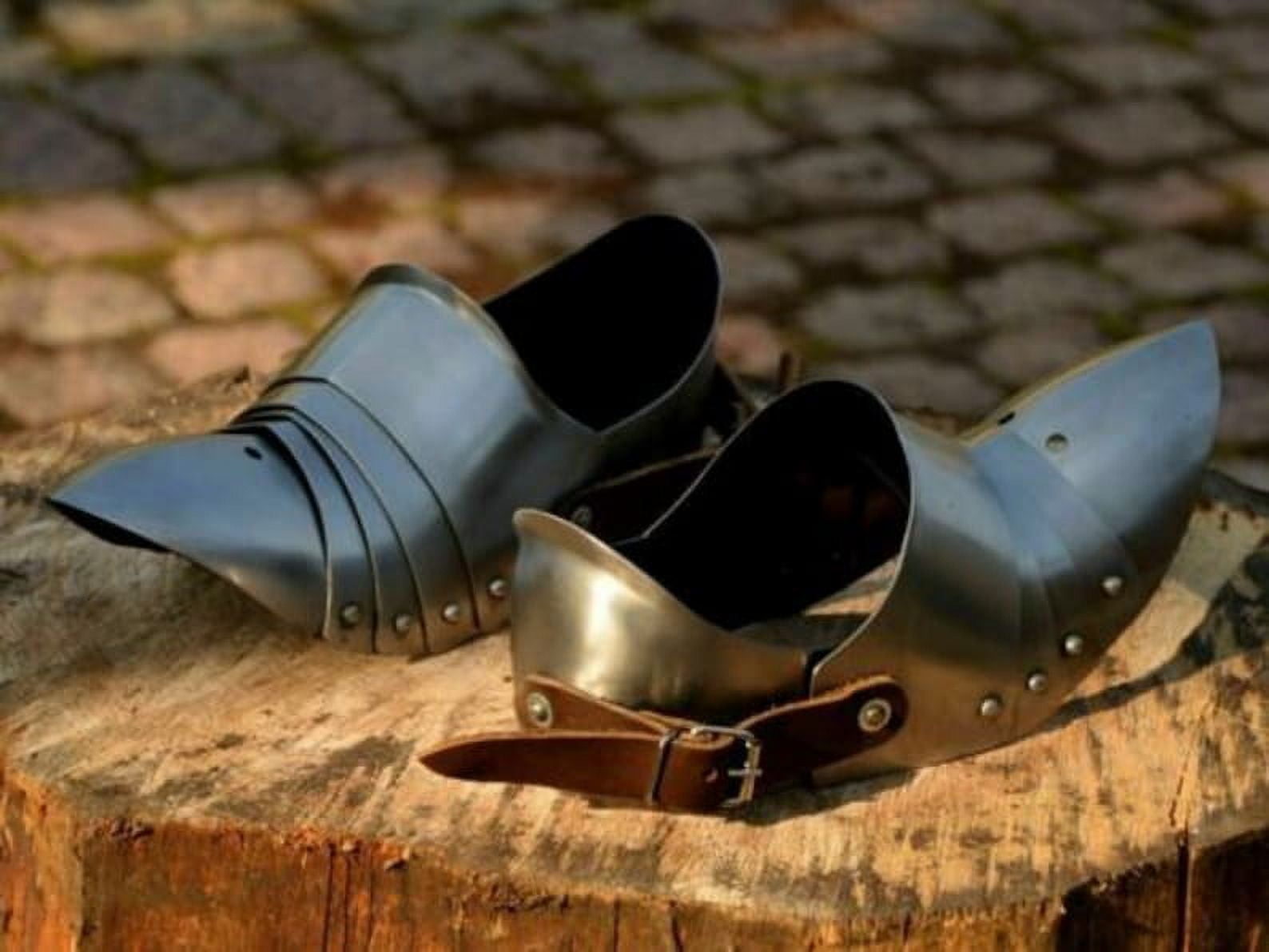 Gothic Armor Shoe Pair Medieval Knight Spartan Crusader Sabaton ...