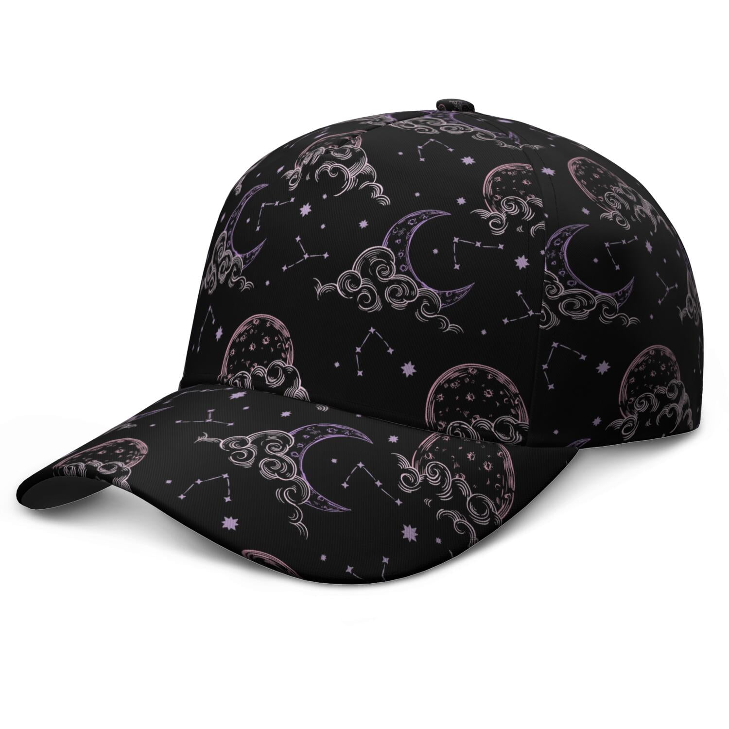 Gothic Art Baseball Cap – Lunar Starry Print Dad Hat, Adjustable Fit ...