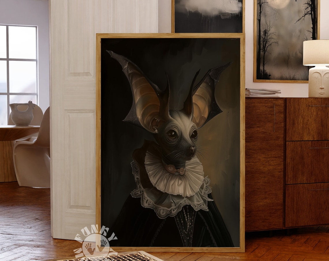 Gothic Art Print, Victorian Bat Vampire Vintage Style Poster, Dark ...