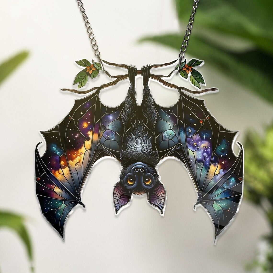 Gothic Bat Acrylic Window Hanging Suncatcher, Spooky Bat Hanging Decor ...