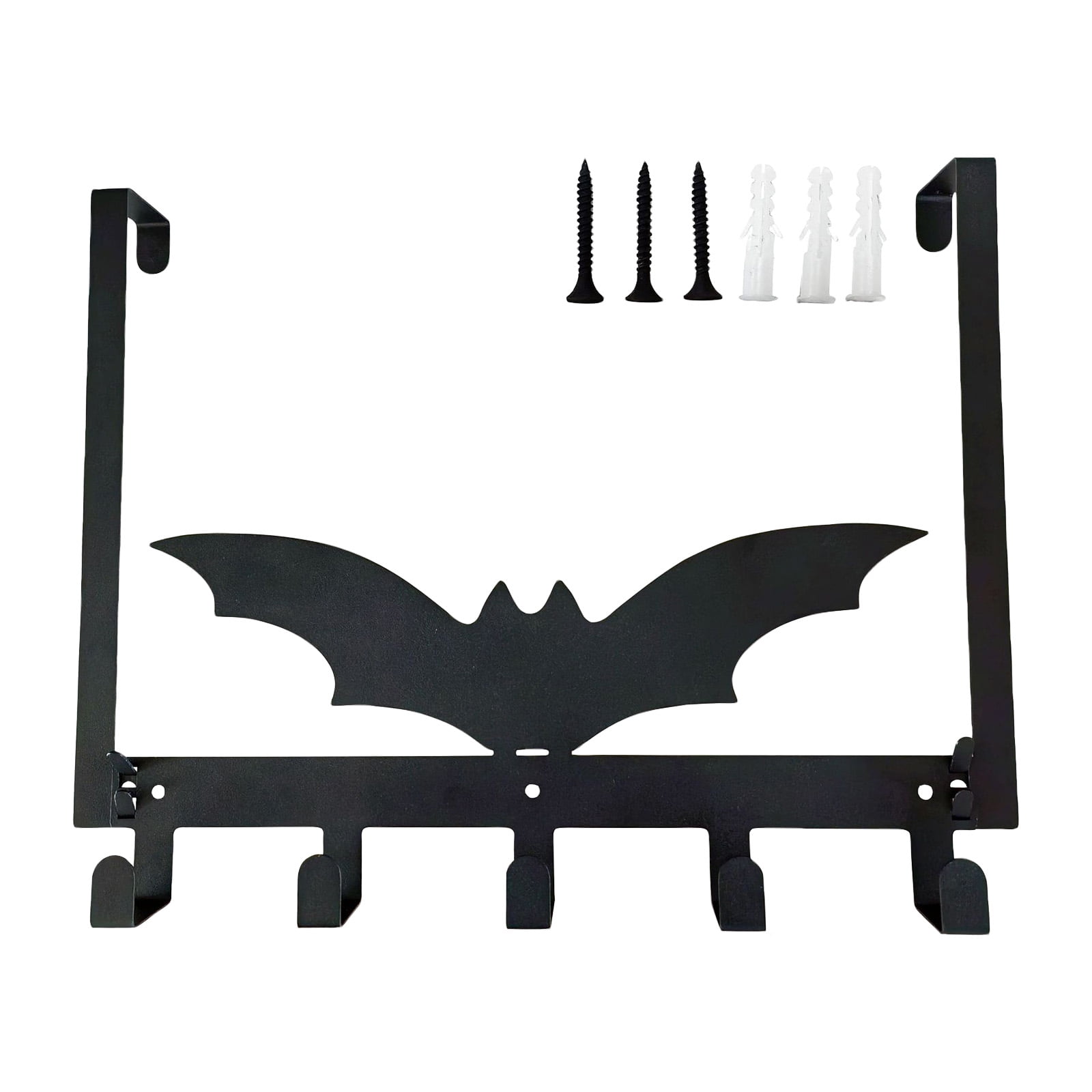 Gothic Bat Design Over The Door Hooks with 5 Metal Hooks, Halloween ...