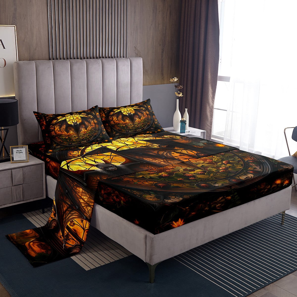 Gothic Bat Twin Sheet Set Spooky Goth Teens Bed Sheets Set,Exotic ...