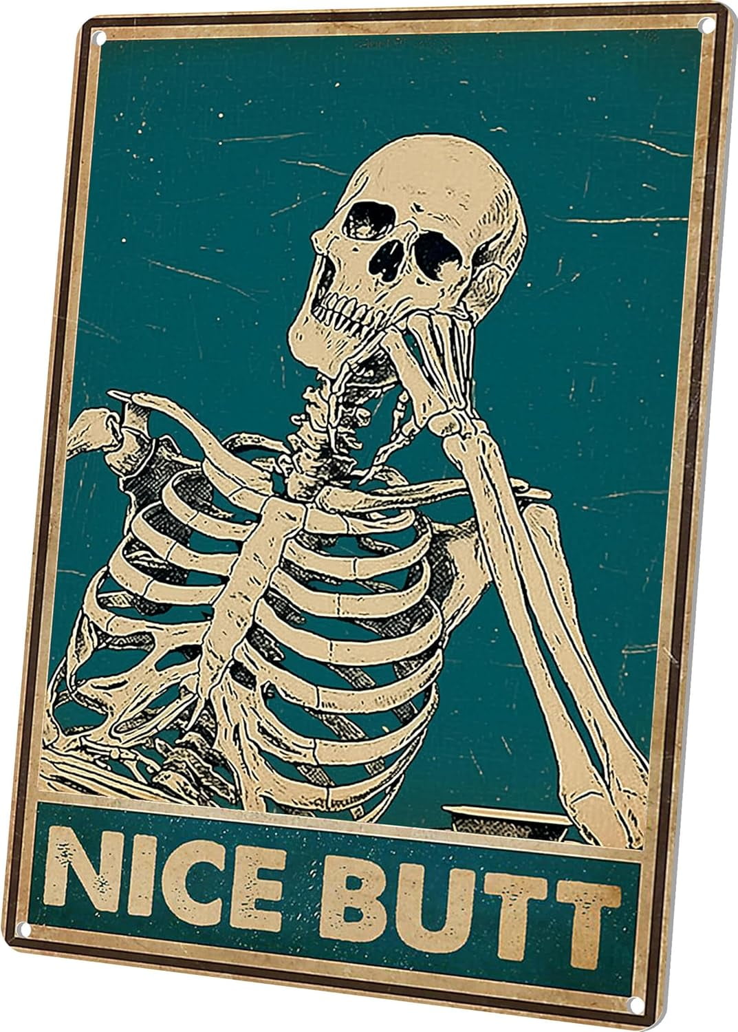 Gothic Bathroom Decor Skeleton Tin Sign - Nice Butt Sign, Hippie Wall ...