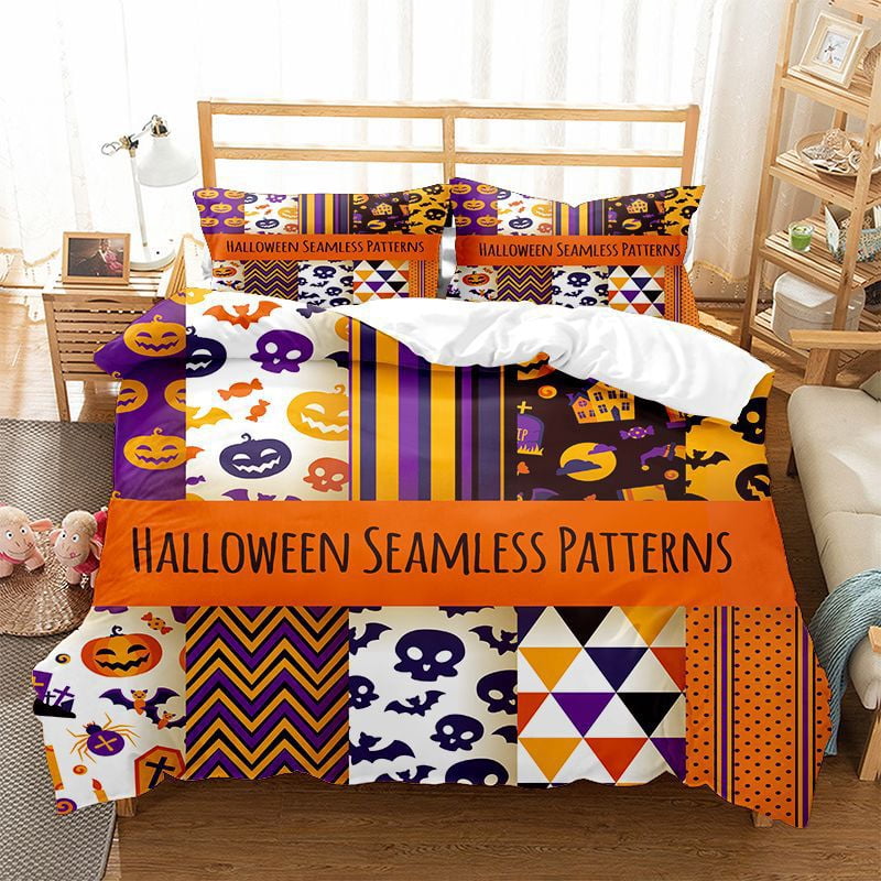 Gothic Bedding Set Queen Size Skull Bedding Black and White Floral ...