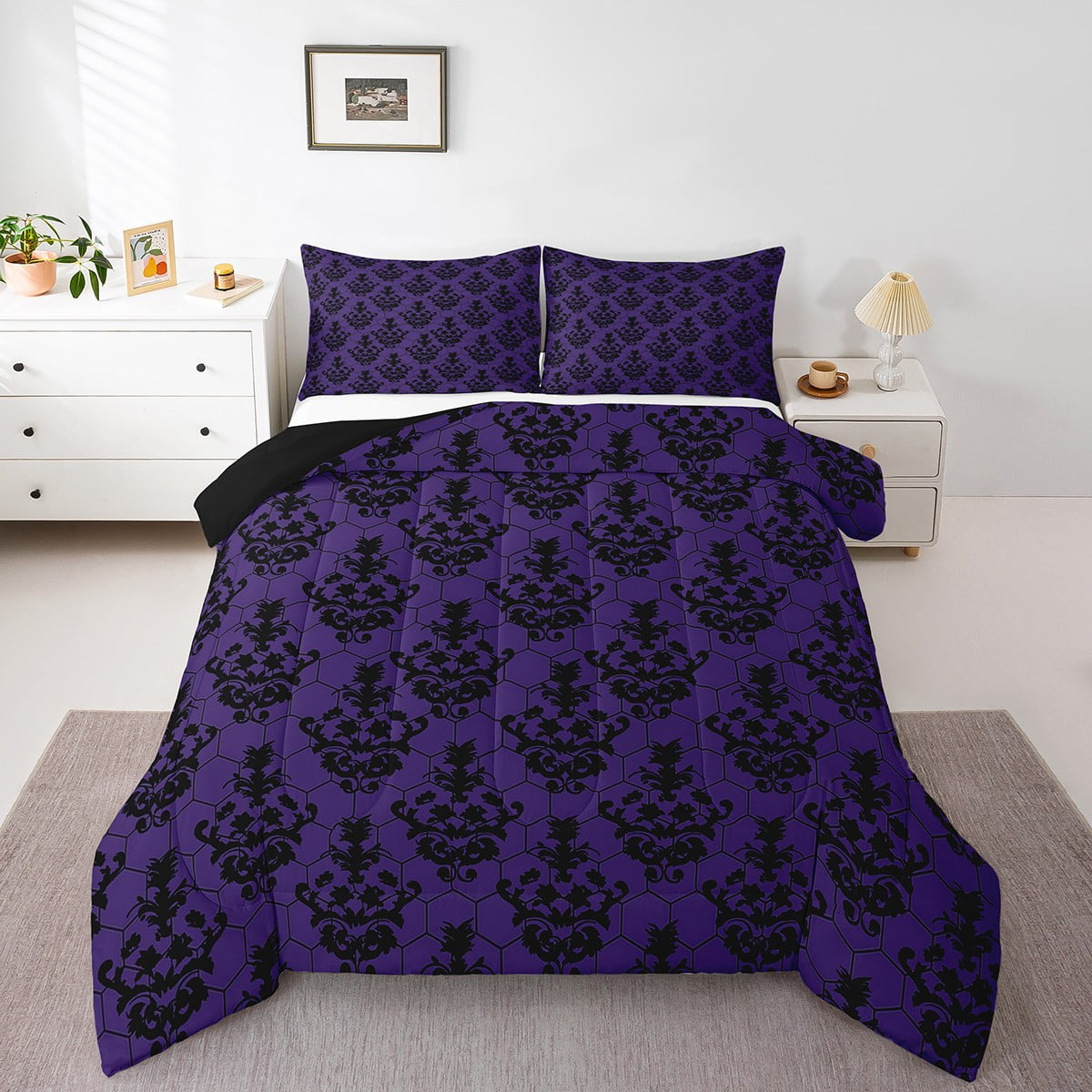 black damask comforter