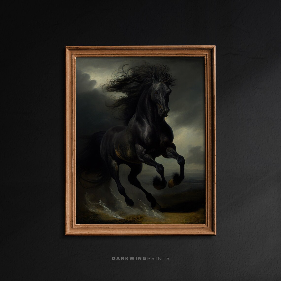 Gothic Black Horse Wall Art, Dark Academia Prints, Gothic , Goth Animal ...
