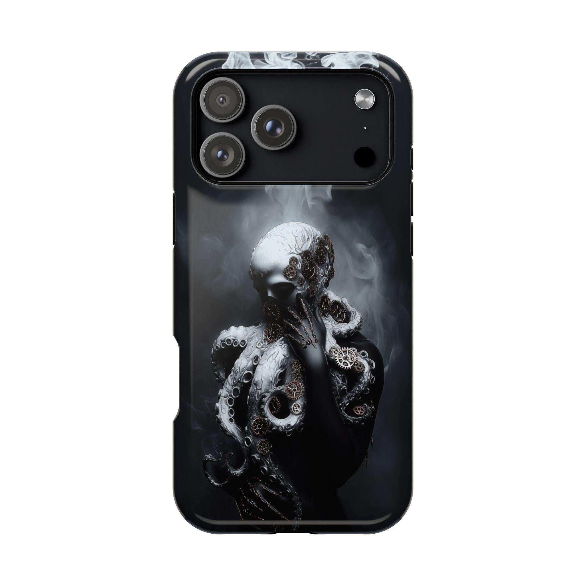 Gothic Bone Helm Octopus Tentacles Figure Dark Art Phone Case with ...