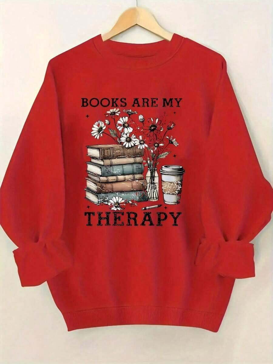 Gothic Book & Rose Print Sweatshirts: Unisex Vintage Cotton Crew Neck ...