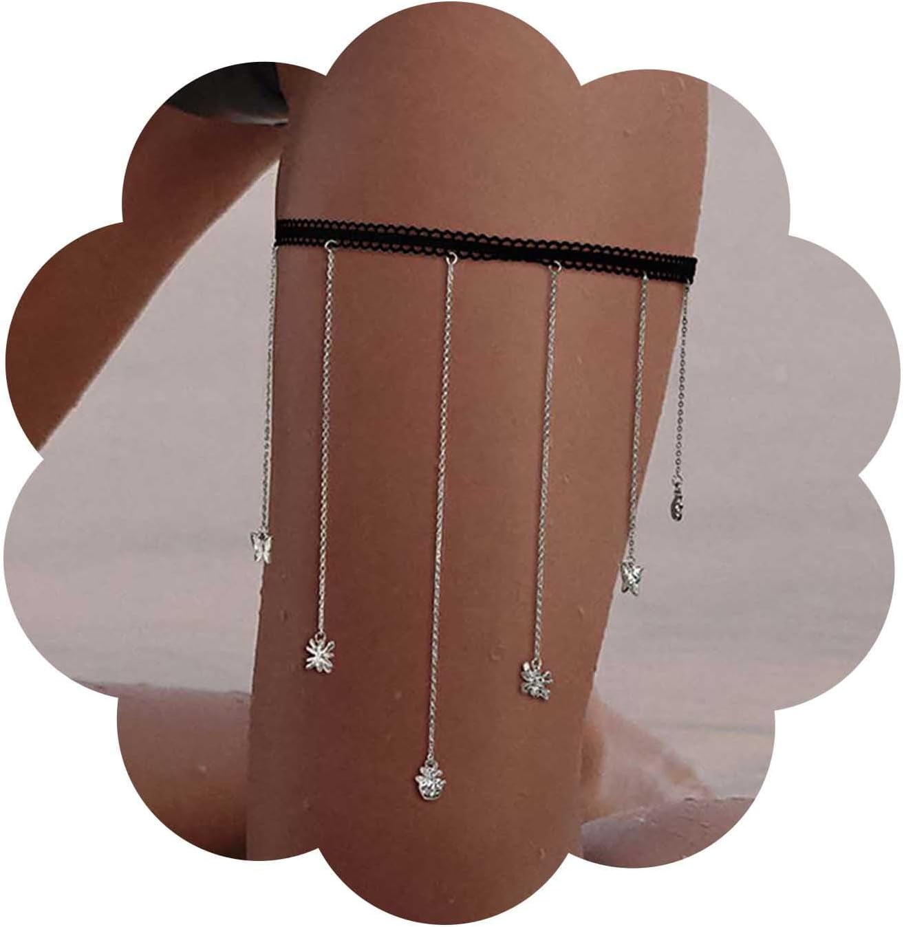 Gothic Butterfly Pendent Leg Chain Silver Spider Thigh Chain Ladybug ...