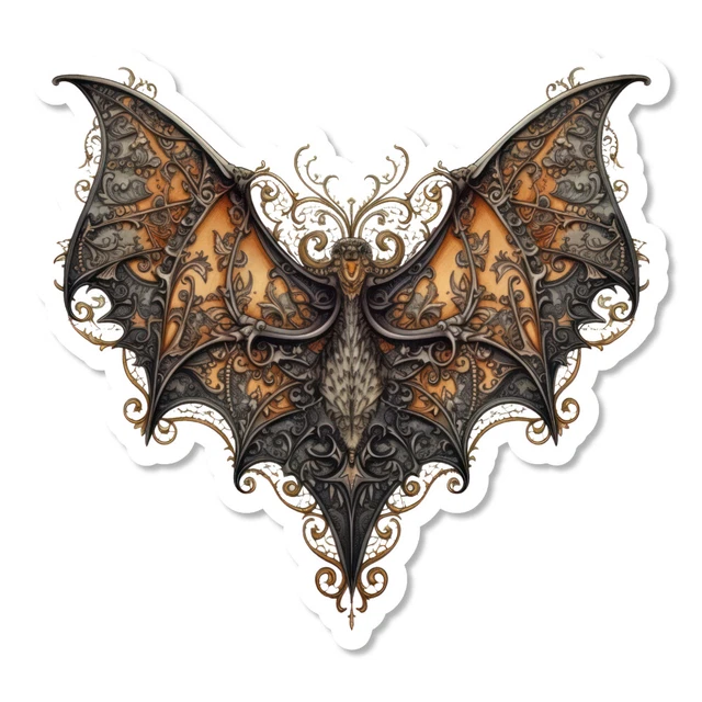 Gothic Butterfly Sticker, Water Resistant, Laptop, Water Bottle ...