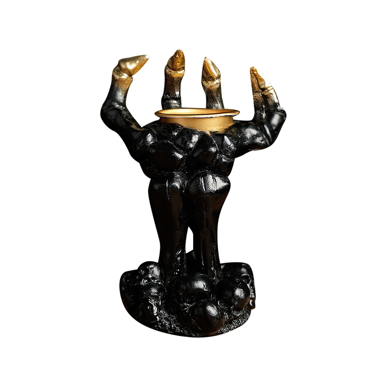 Gothic Candle Holder Halloween Resin Skeleton Candlestick Unique Home ...