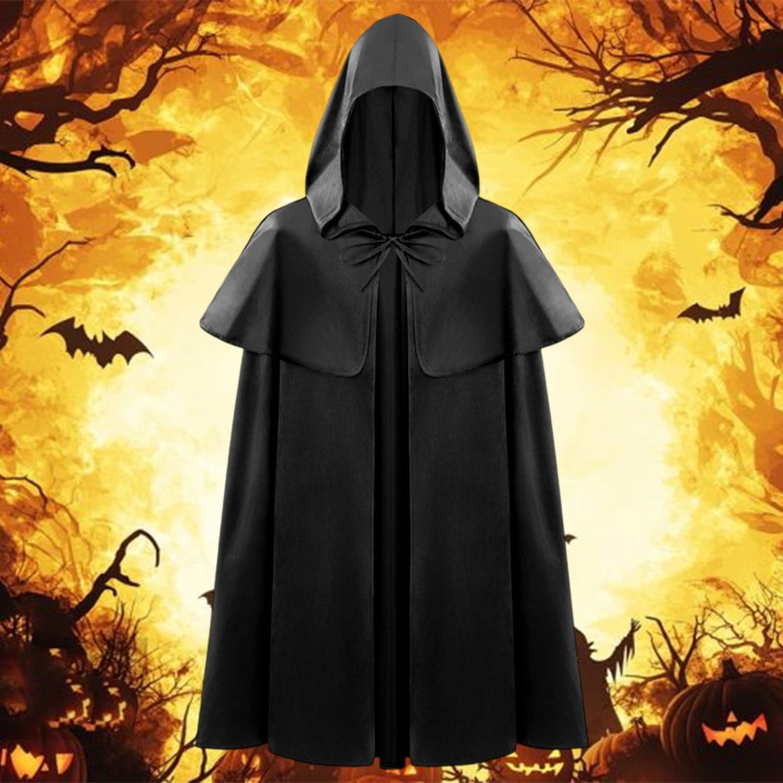 Gothic Cape Cloak Halloween Guard Robe Suede Hooded Cape Performance ...